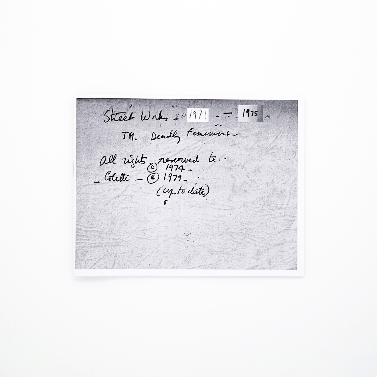 Street Works (1971-1975)Colette – antoine lefebvre editions